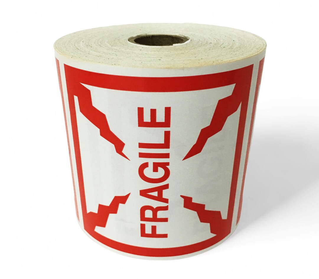 1 Roll of 4"x 4" Fragile Stickers Self-adhesive Shipping Mailing Labels ...