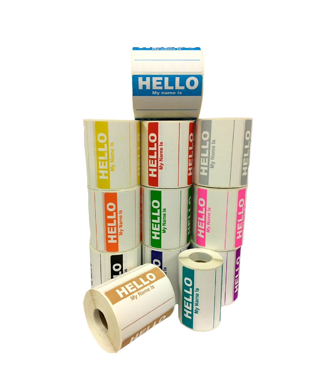 Hello My Name is 2x3-1/2 Labels Name Badge Identification Self-adhesive ...