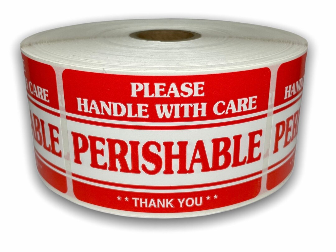 Perishable Handle With Care Stickers | 2"x3" | Self Adhesive | 100 ...
