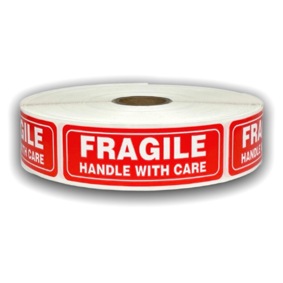 1"x3" Fragile Handle With Care Stickers | 1000 Labels on Each Roll ...
