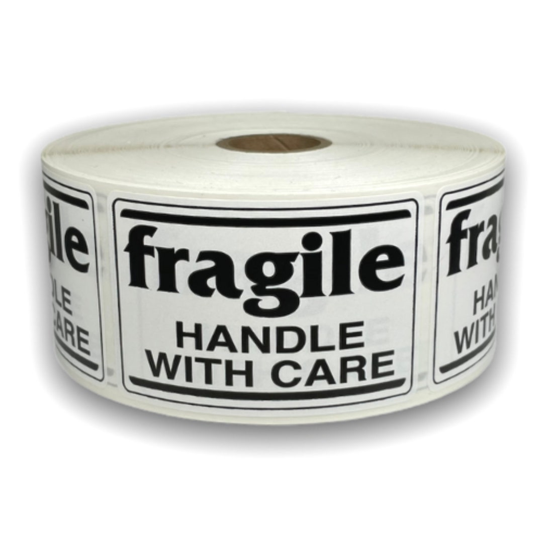White & Black Fragile Handle With Care Labels | Shipping Warning ...