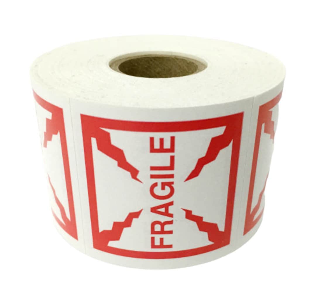 1 Roll of 2"x 2" Fragile Stickers Self-adhesive Shipping Mailing Labels ...