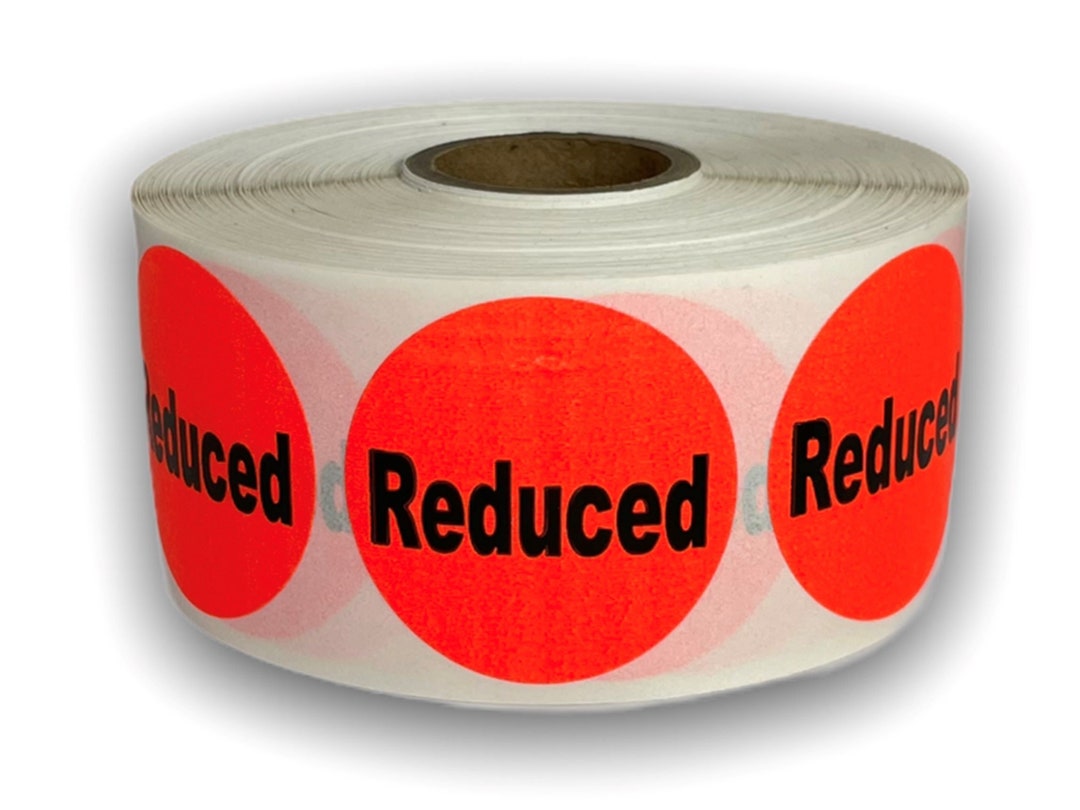 REDUCED Stickers | Retail Sale Pricing Discount Labels | Orange 1.5 ...