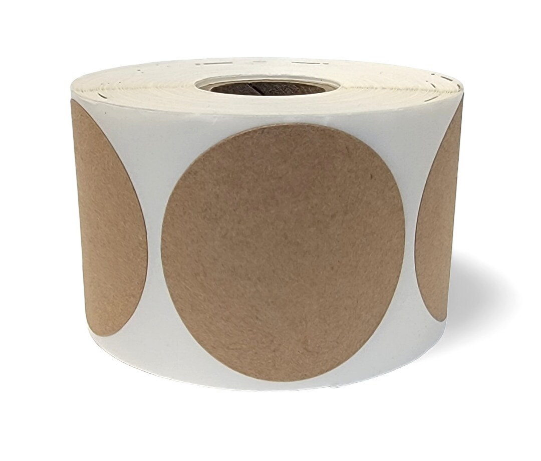 2" Round Brown Kraft Paper Blank Stickers | Arts and Crafts 500 Labels ...