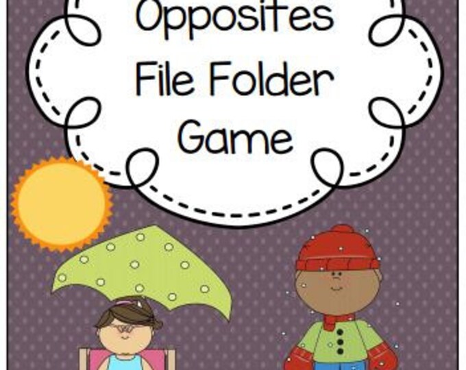 Opposites File Folder Game - Etsy