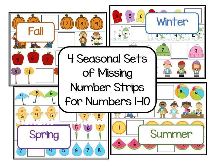 Seasonal Missing Number Strips Busy Bag - Etsy
