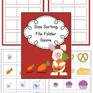 Food Size Sorting File Folder Game - Etsy