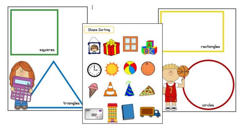 Shape Sorting File Folder Game - Etsy