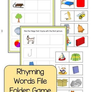 Rhyming Words File Folder Game - Etsy