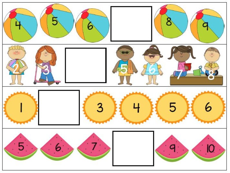 Seasonal Missing Number Strips Busy Bag - Etsy