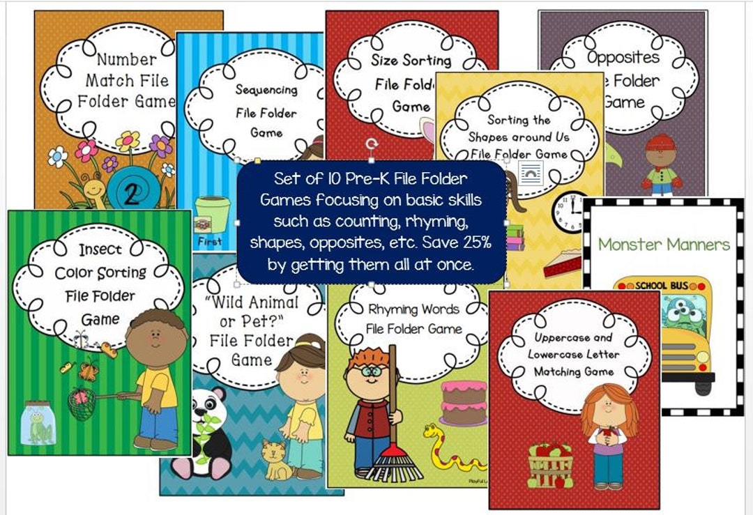 Pre-k File Folder Game Bundle - Etsy