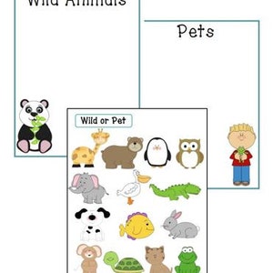 Wild Animal or Pet Sorting Game - Etsy