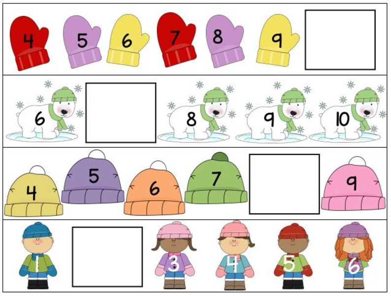 Seasonal Missing Number Strips Busy Bag - Etsy