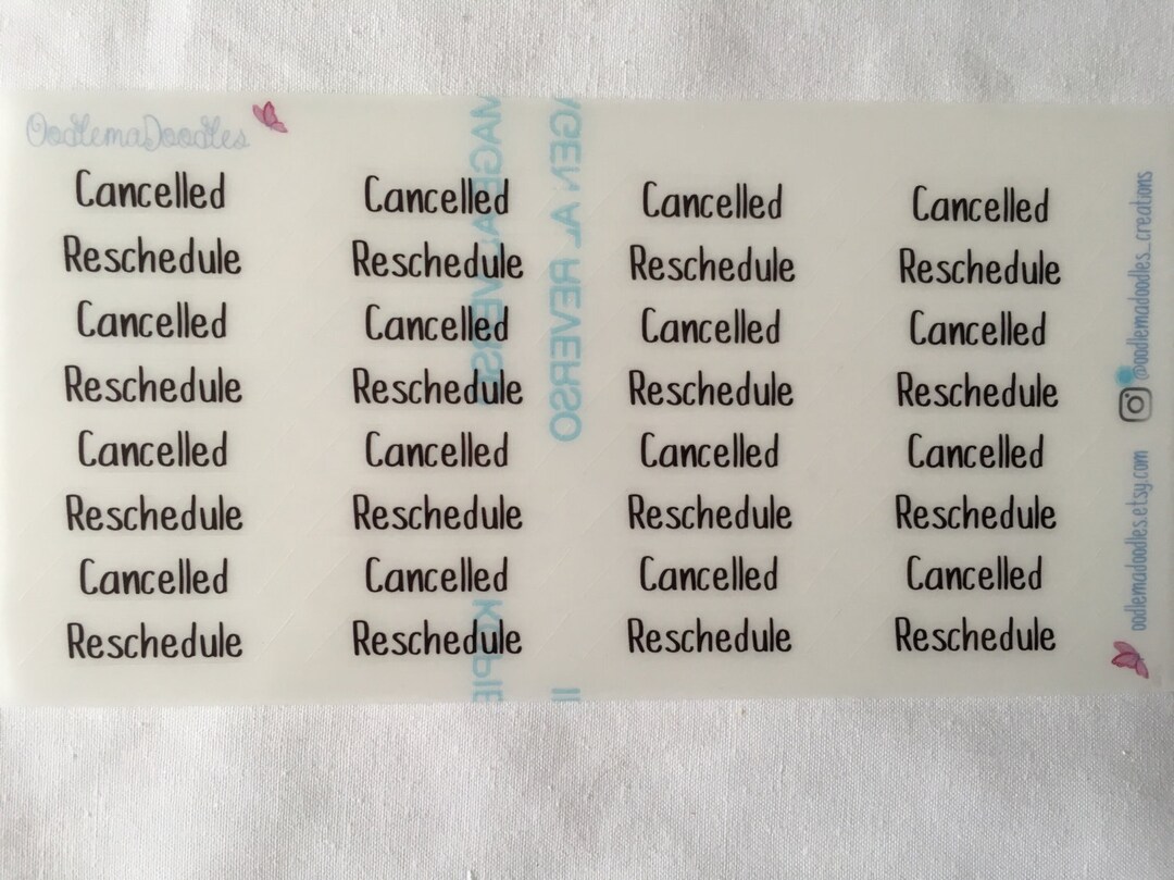 Cancelled/ Reschedule Stickers - Etsy Norway