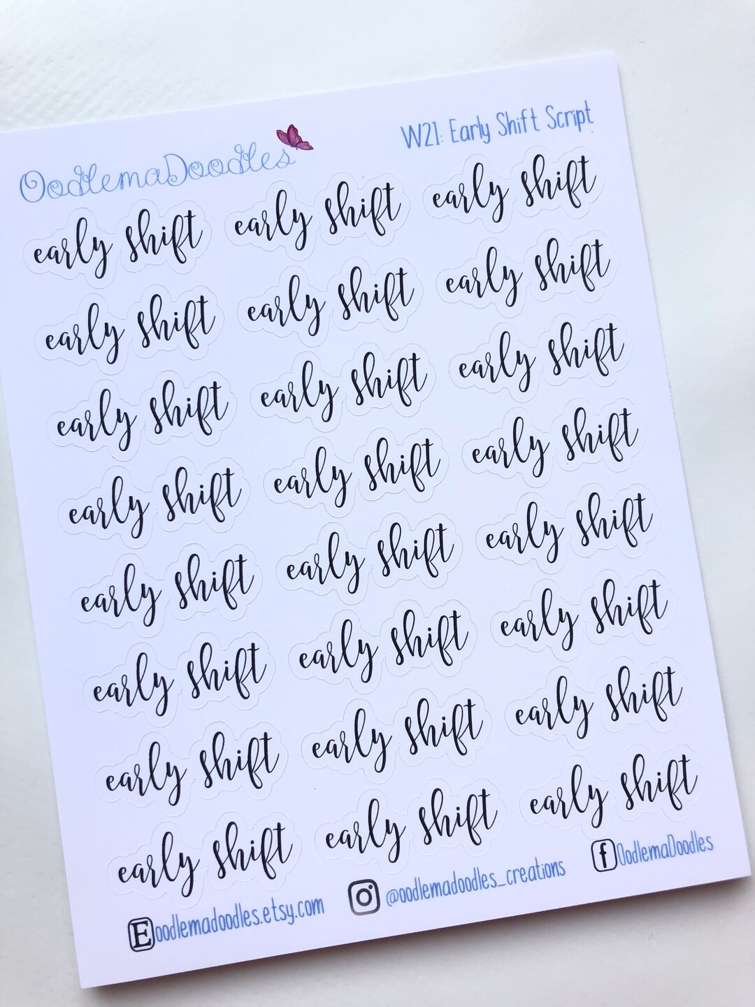 Early Shift Script Stickers | Planner Stickers, Words, Calligraphy ...