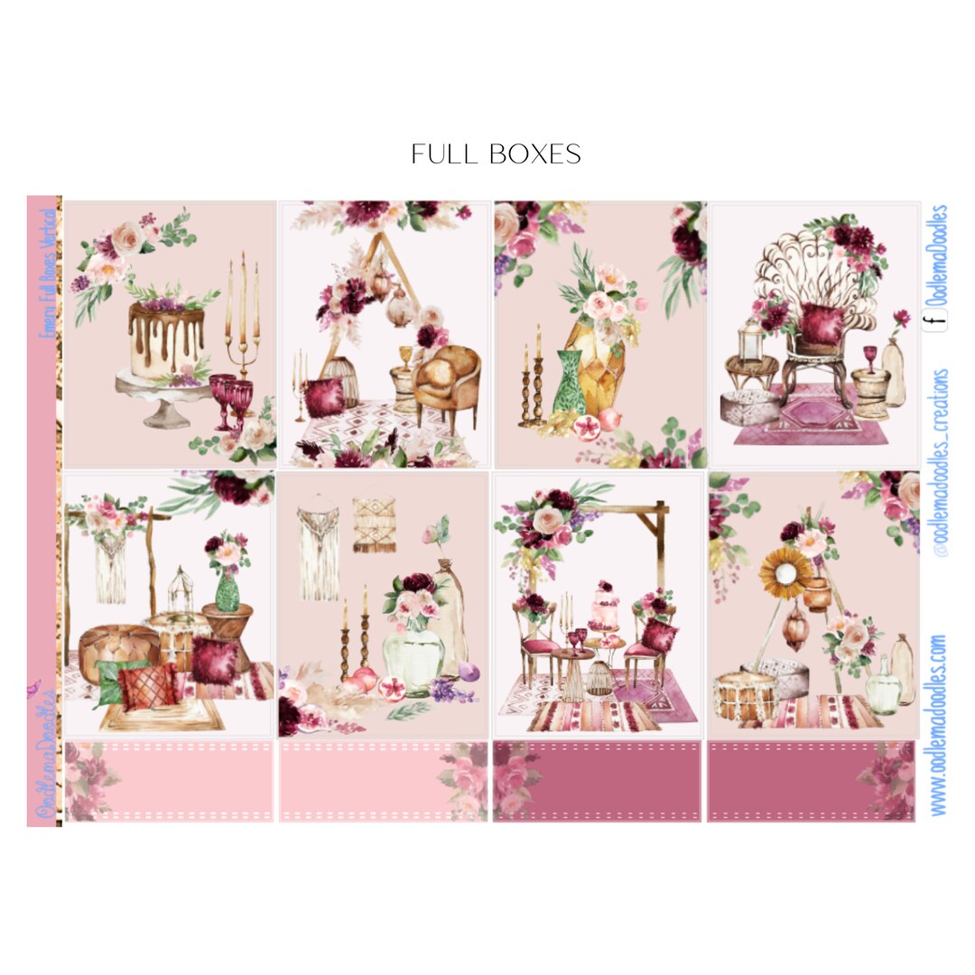 Emery | Standard Vertical Planner Sticker Kit, Summer, Floral, Spring ...