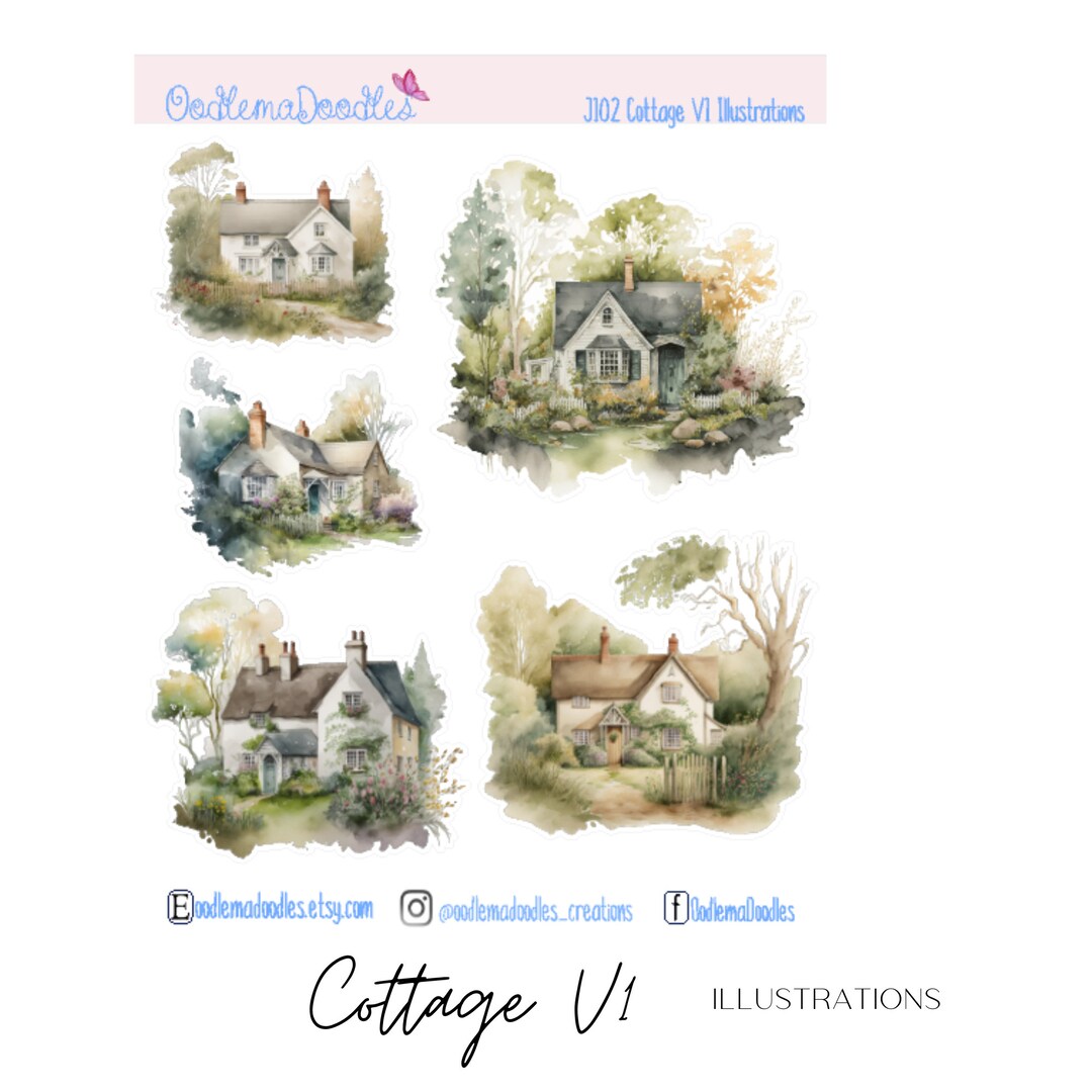Cottage V1 | Illustration Planner Sticker, Cottage, Country ...