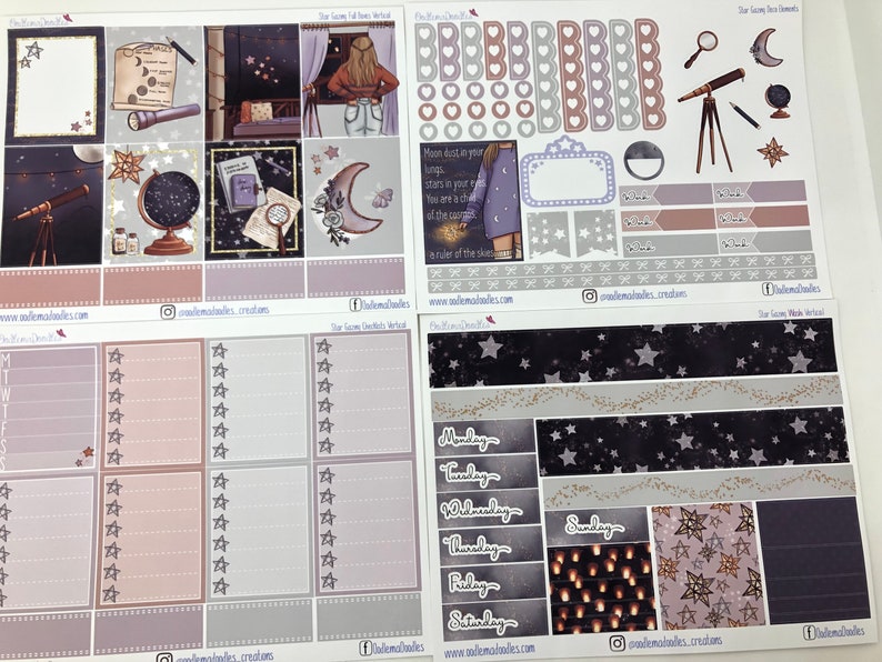 Star Gazing Standard Vertical Planner Sticker Kit | Etsy