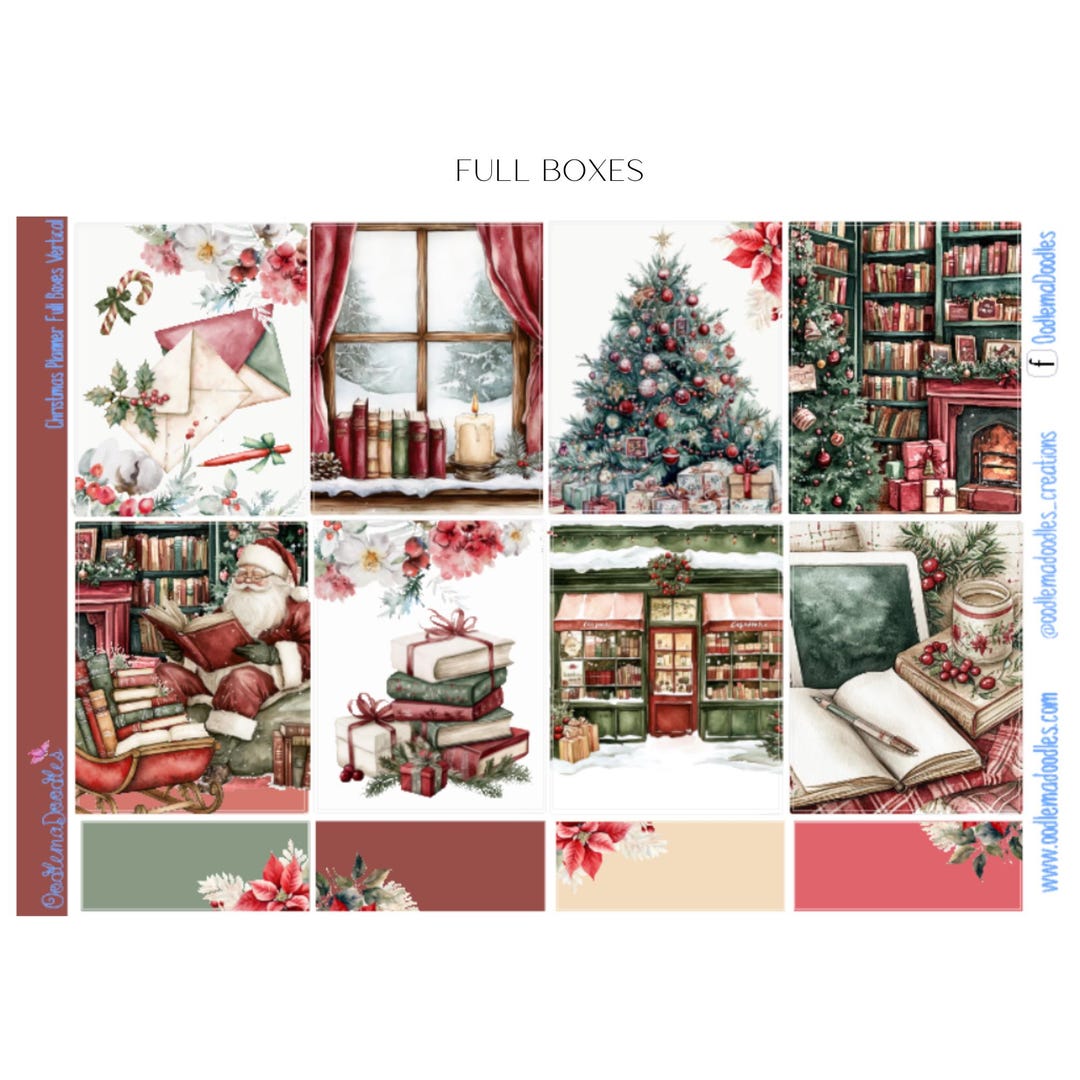 Christmas Planner | Standard Vertical Planner Stickers, Floral, Winter ...