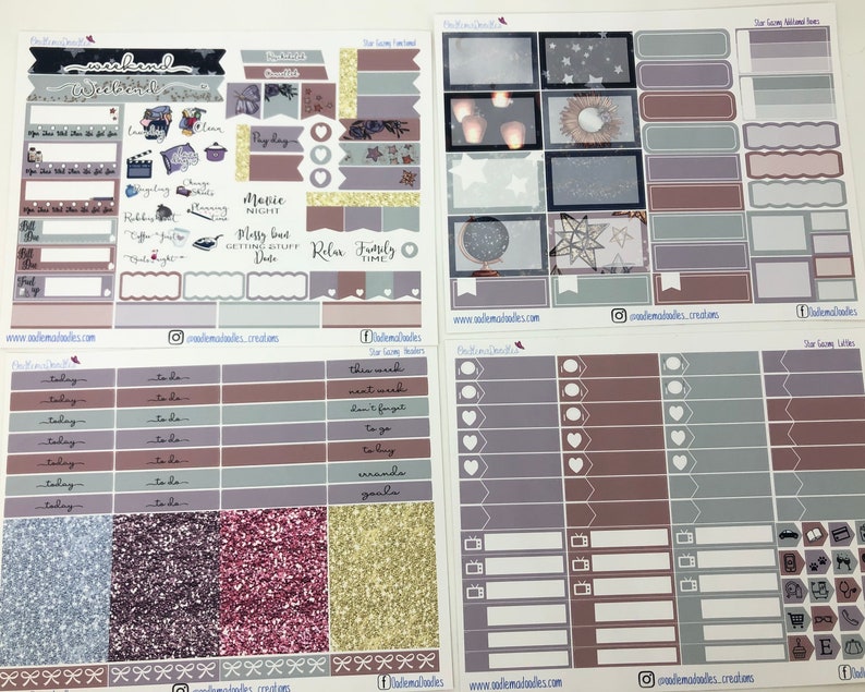Star Gazing Standard Vertical Planner Sticker Kit | Etsy