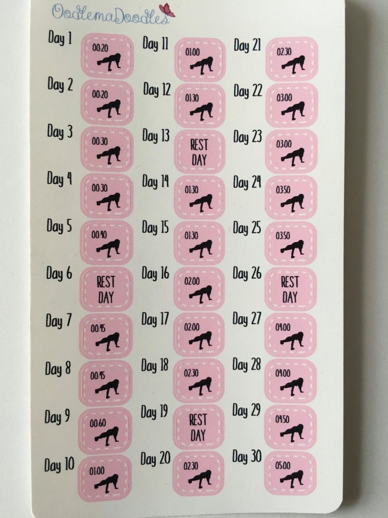 30 Day Challenge Stickers... | Etsy