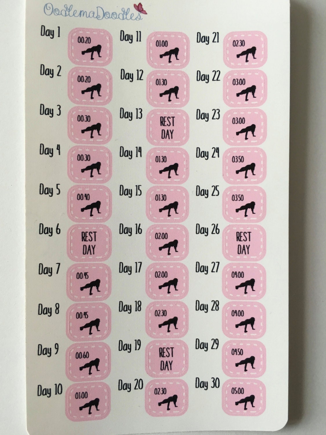 30 Day Challenge Stickers... - Etsy UK