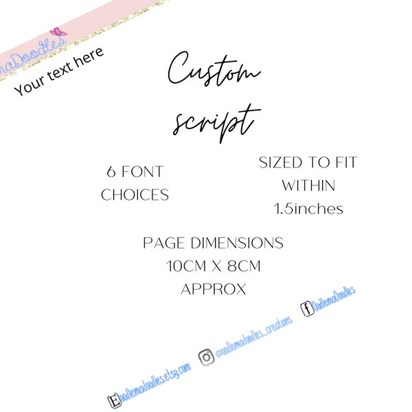 Custom Calligraphy Stickers - Etsy