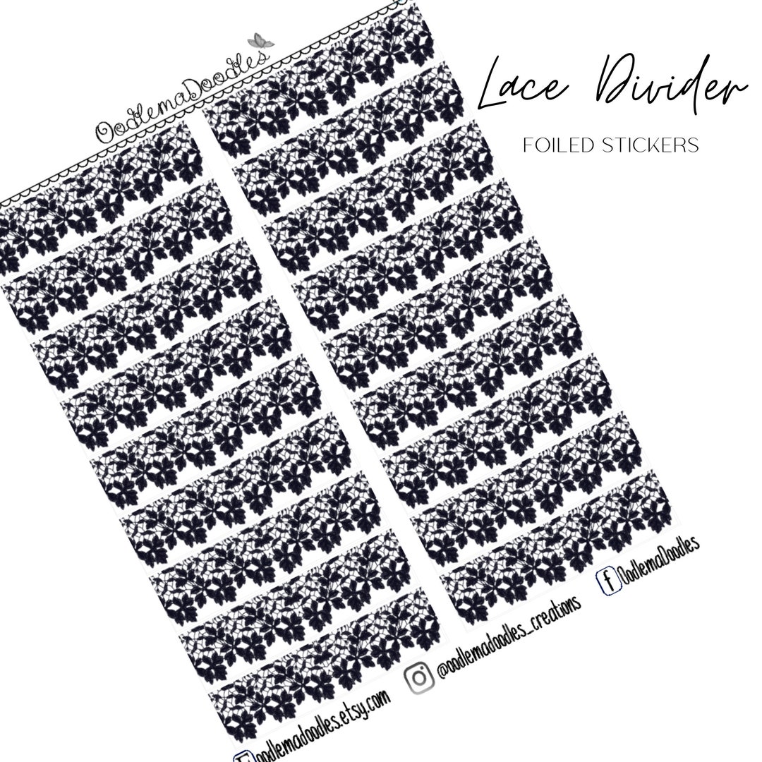 Foiled Lace Dividers Planner Stickers, Oodlemadoodles, Decorative ...