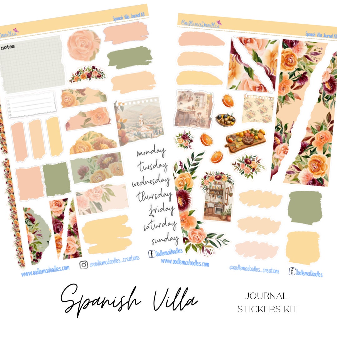 Spanish Villa | Journal Stickers, Floral, Journaling, Scrap Booking ...