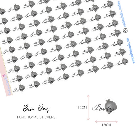 Bin Day Functional Icons Planner Stickers Trash - Etsy UK