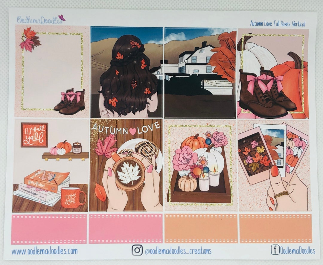 Autumn Love Vertical Weekly Kit - Etsy