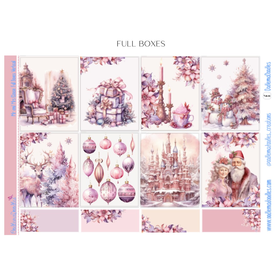 Mr & Mrs Clause Standard Vertical Planner Stickers Floral - Etsy UK