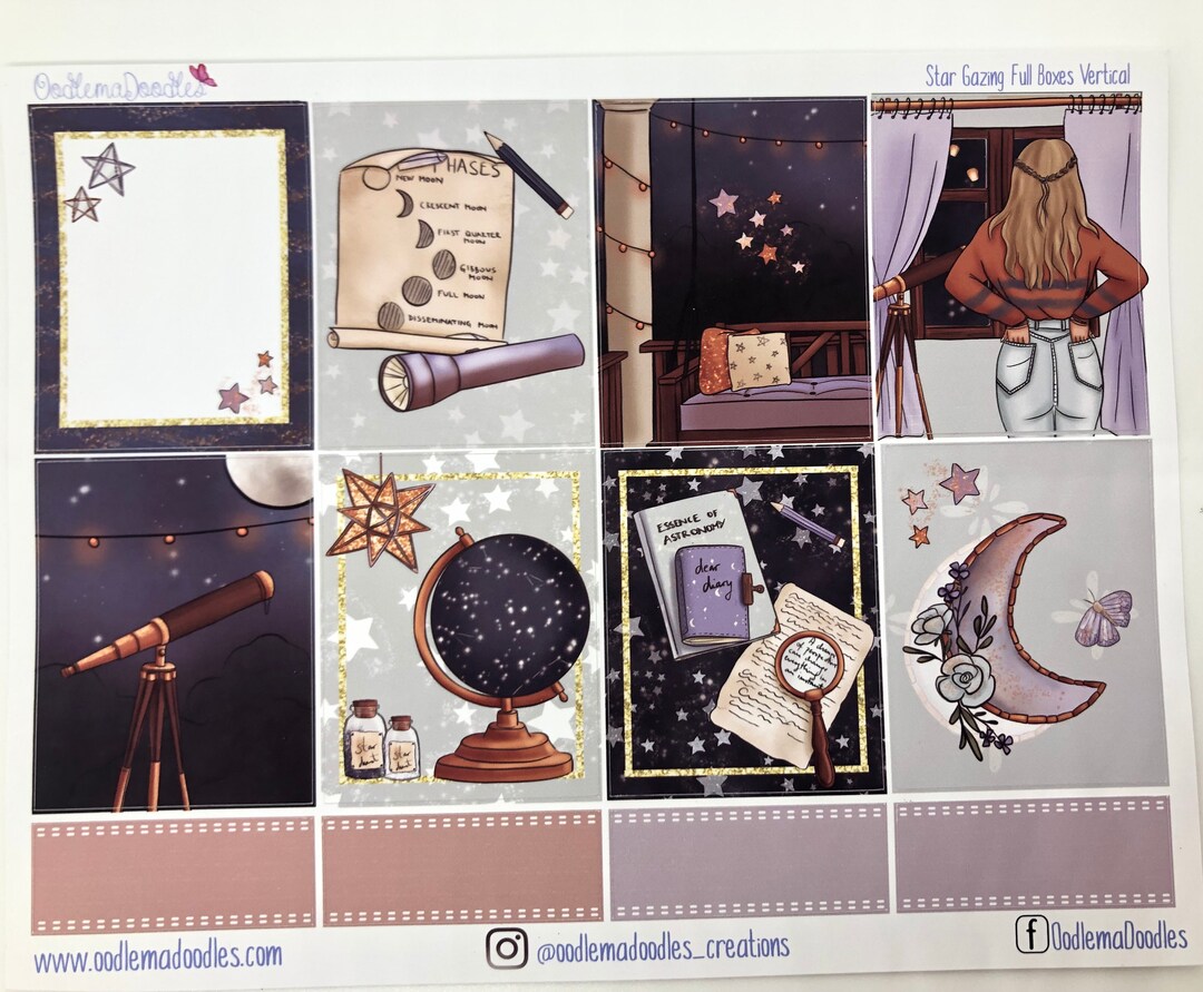Star Gazing | Standard Vertical Planner Sticker Kit - Etsy