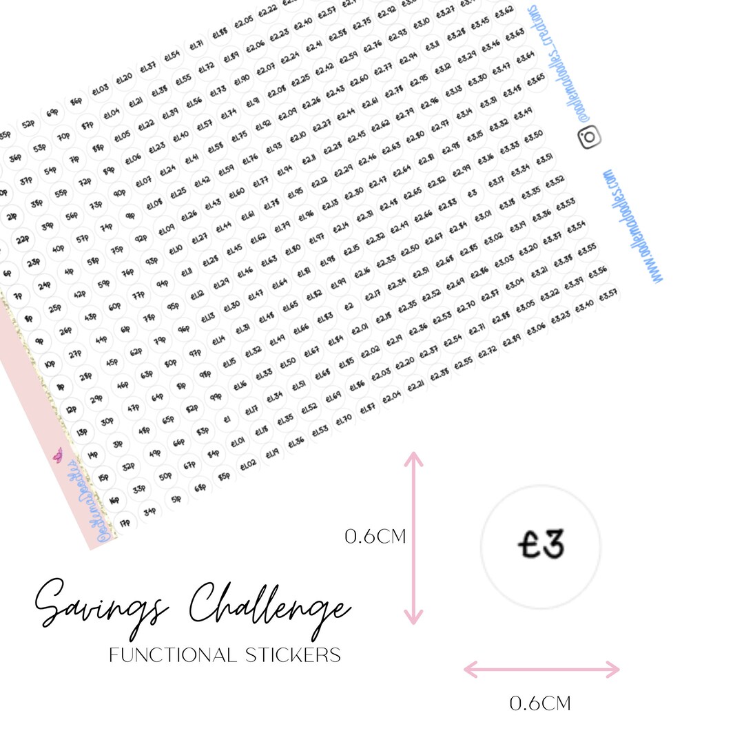 365 Saving Challenge Stickers - Etsy