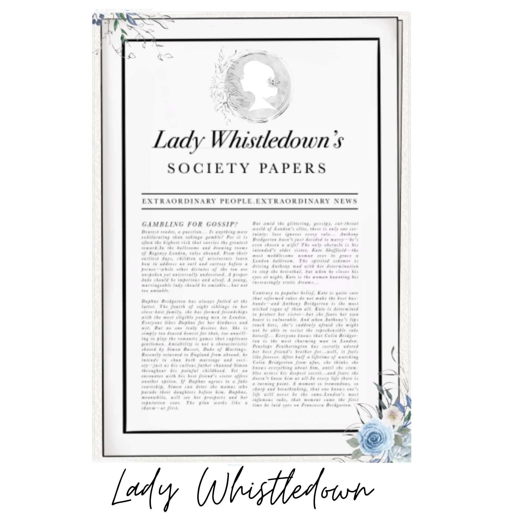 Lady Whistledown Paper Template