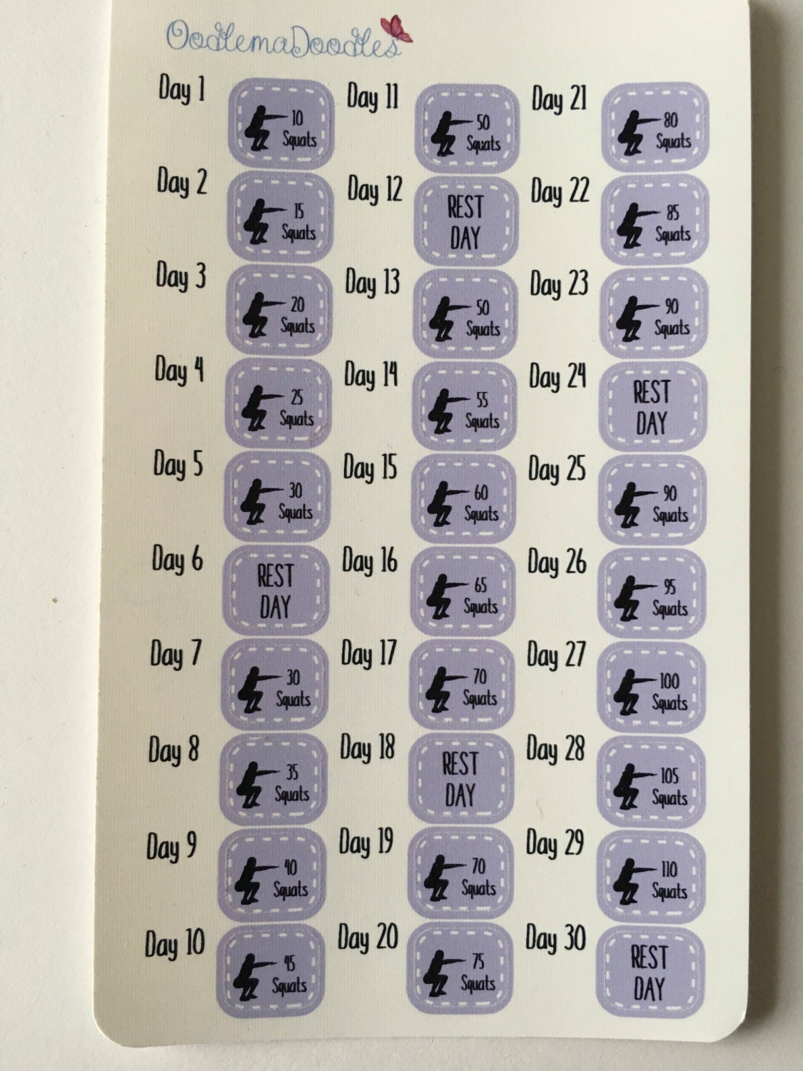 30 Day Challenge Stickers... - Etsy UK