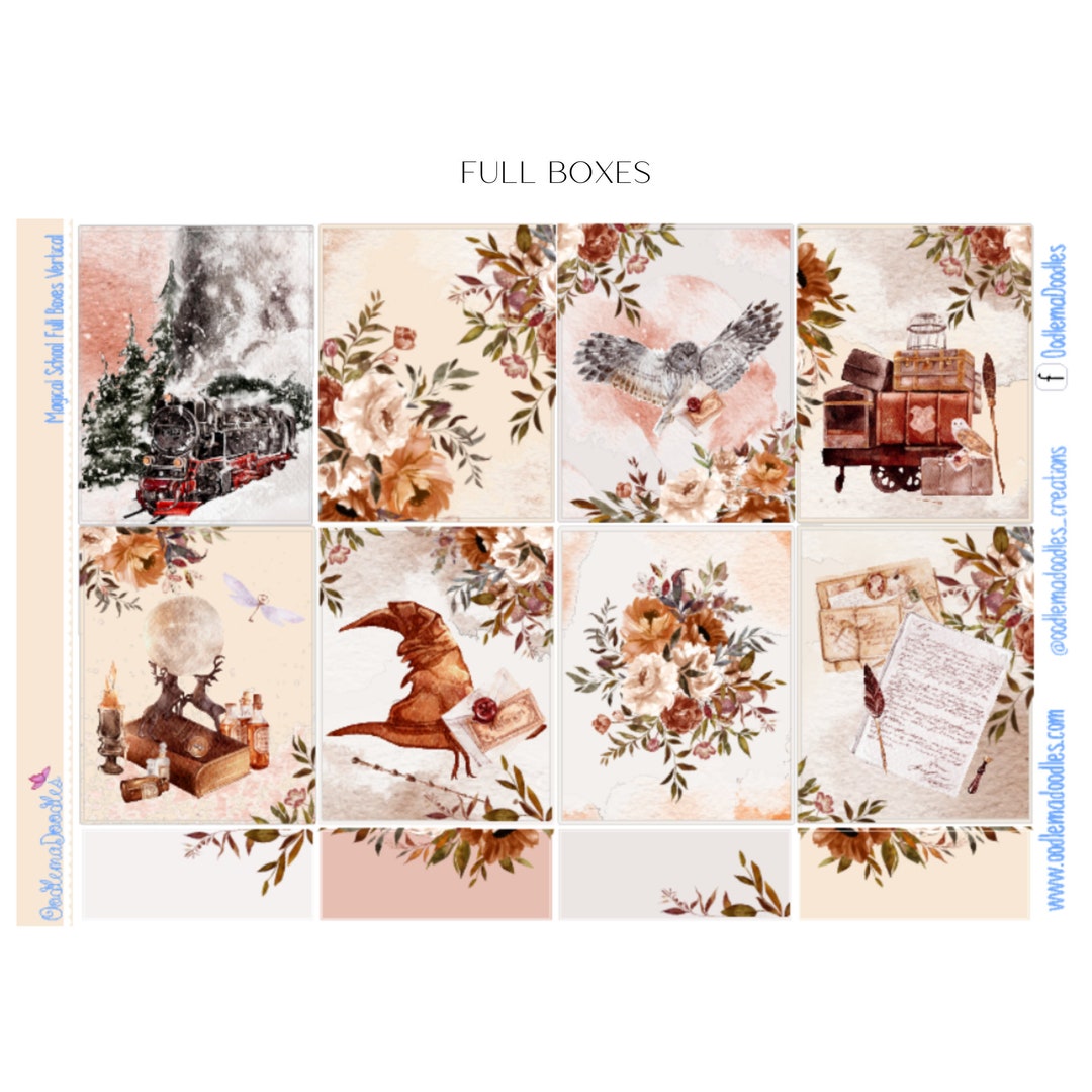 Magic School | Standard Vertical Planner Stickers, Floral. Wizard ...