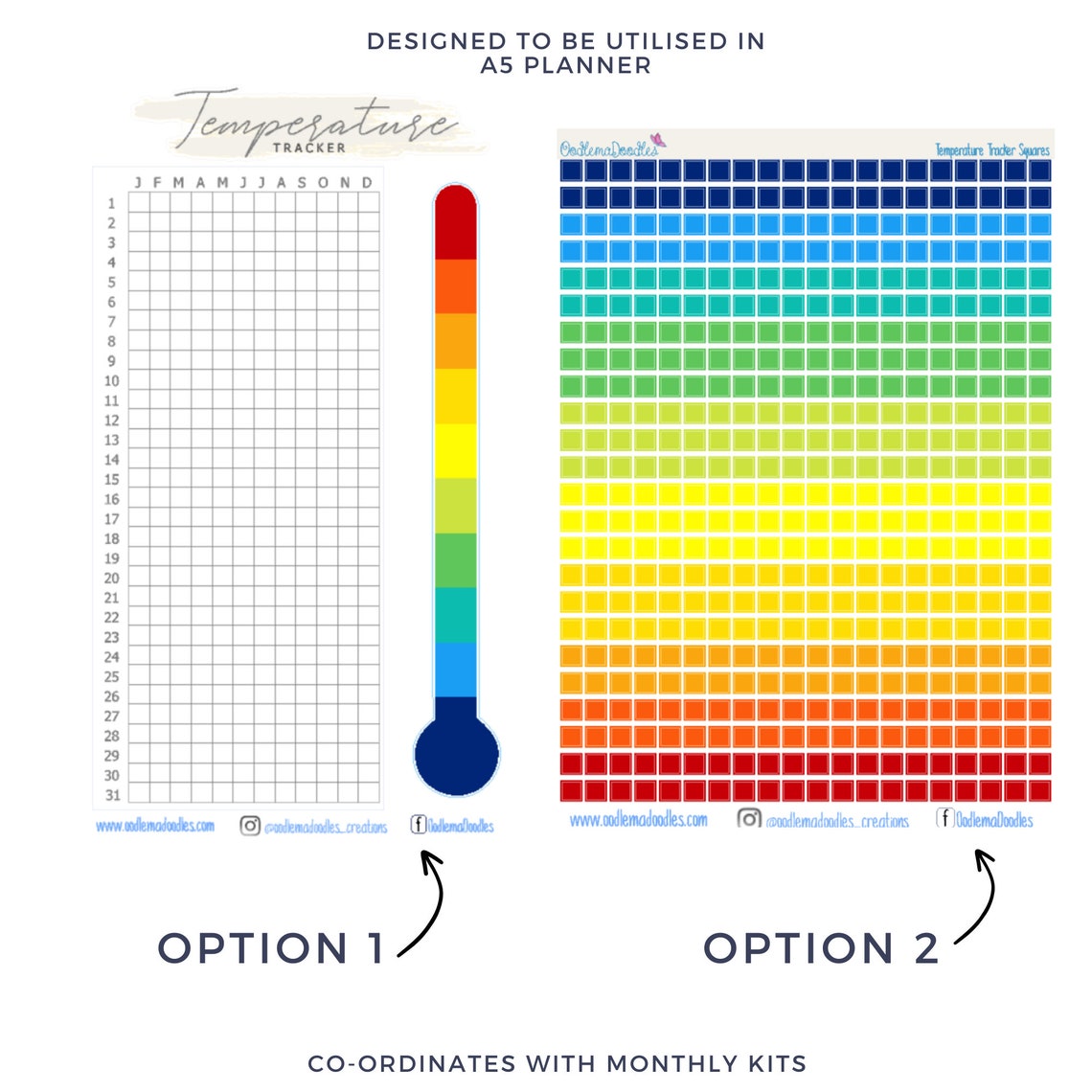 Temperature Tracker | Tracker Planner Sticker, Oodlemadoodles, Basics ...