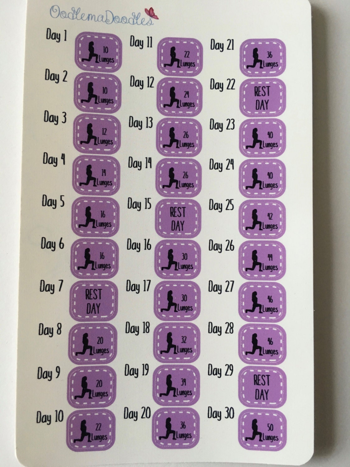 30 Day Challenge Stickers... | Etsy