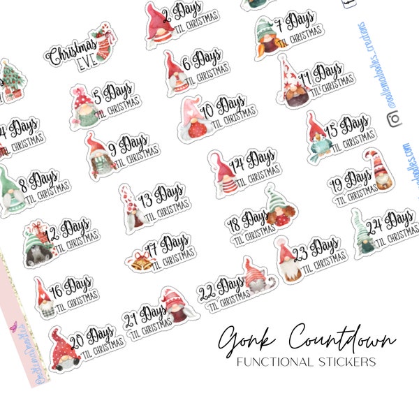 Christmas Countdown Stickers - Etsy