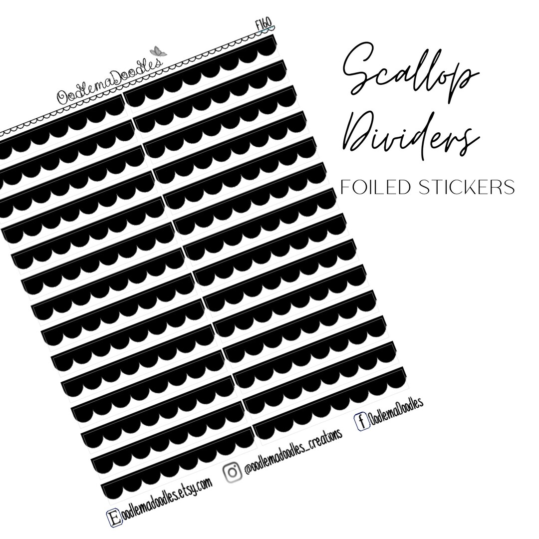 Foiled Scallop Dividers Planner Stickers, Oodlemadoodles, Bunting, Foil ...
