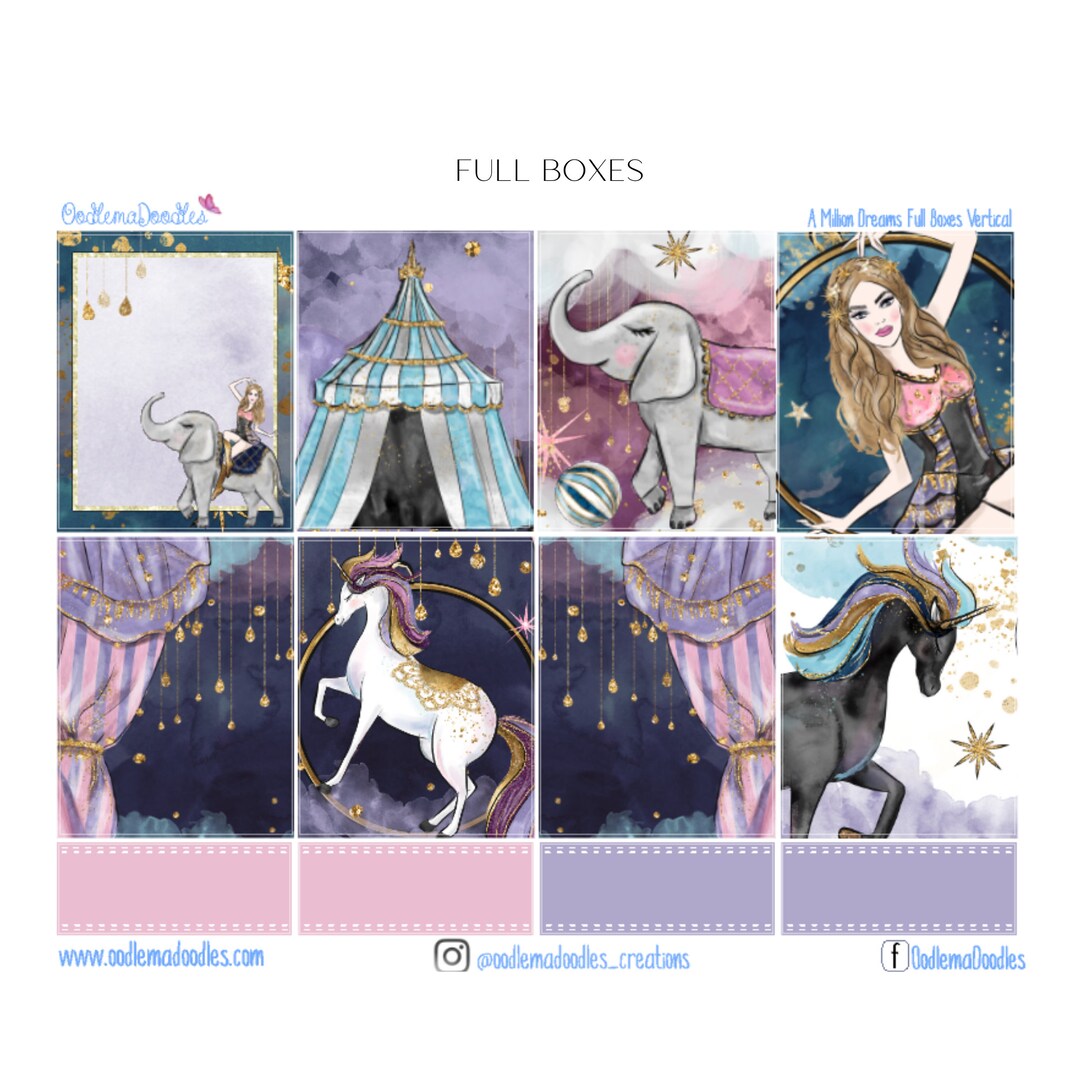 A Million Dreams | Standard Vertical Planner Sticker Kit - Etsy