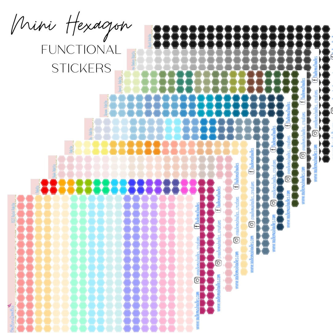 Mini Hexagon Stickers - Etsy