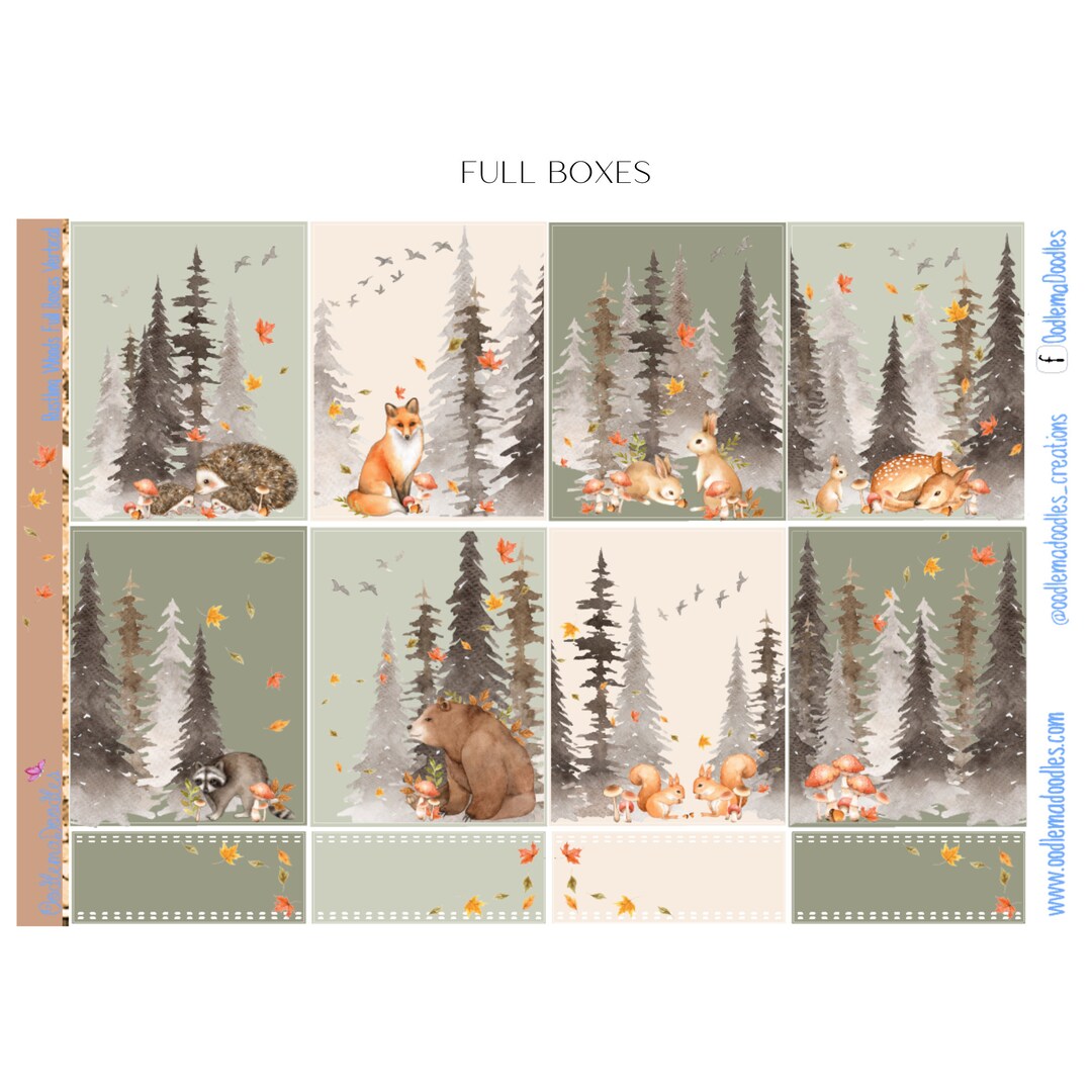 Rustling Woods Standard Vertical Planner Sticker Kit Floral - Etsy
