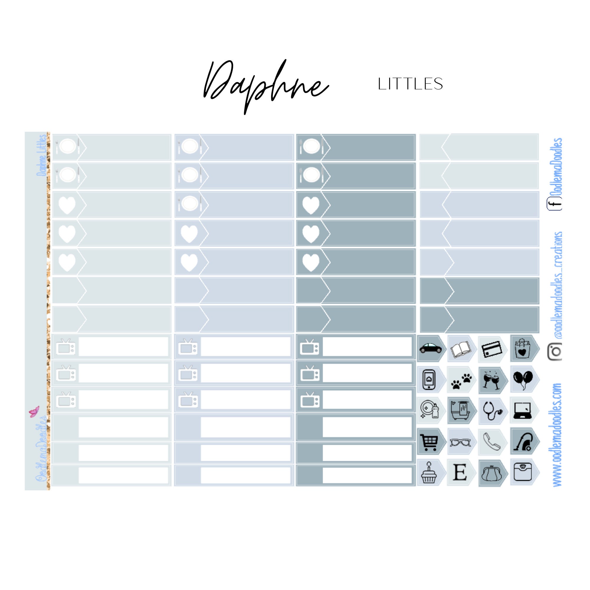 Daphne Standard Vertical Planner Sticker Kit Duke | Etsy