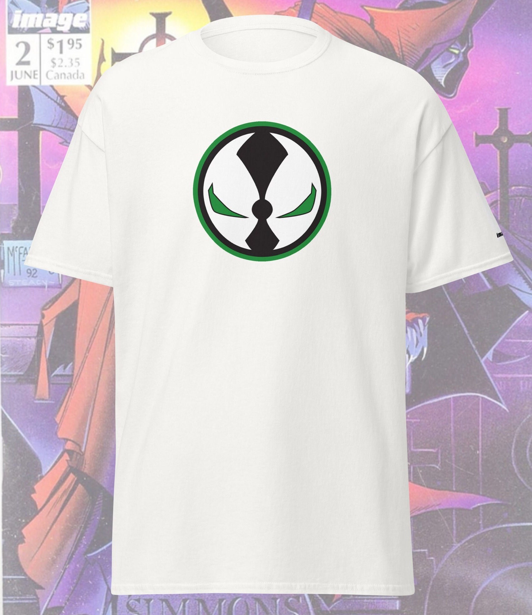 Spawn Logo T-shirt front and Left Sleeve Print - Etsy