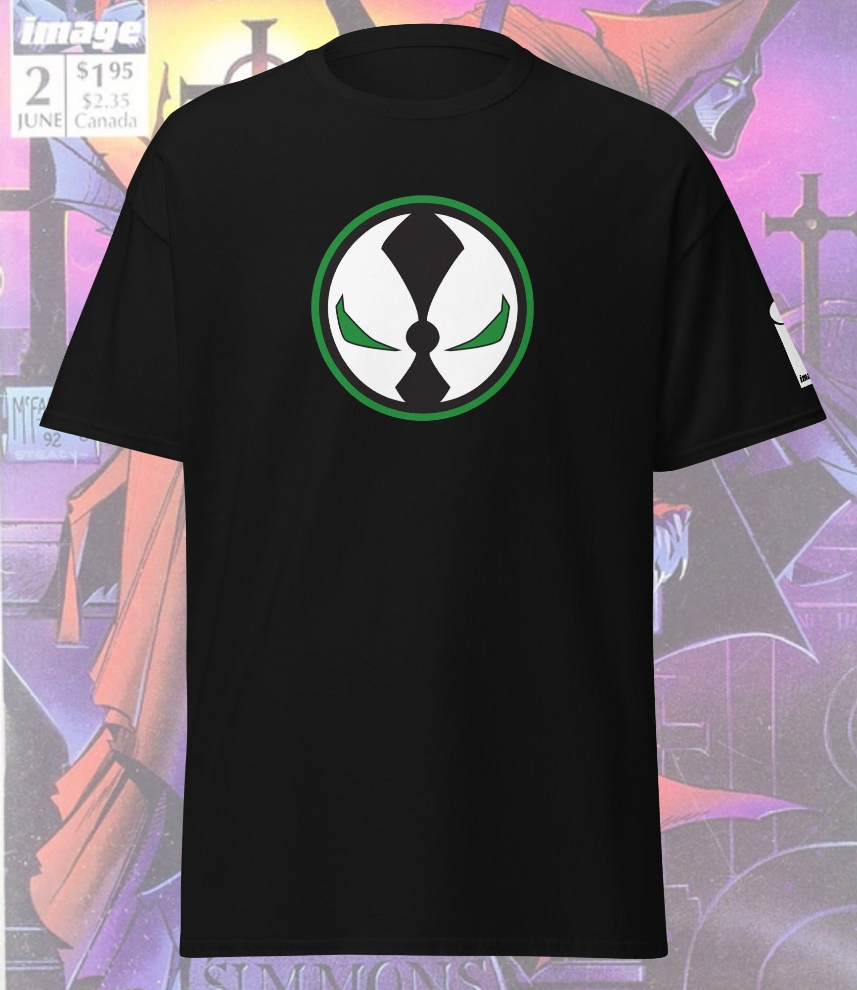 Spawn Logo T-shirt front and Left Sleeve Print - Etsy
