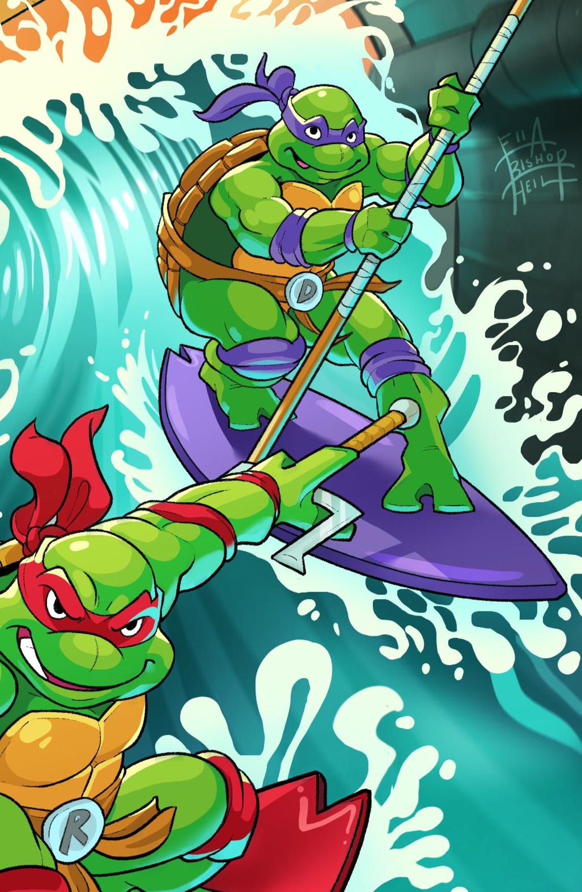 TMNT Sewer Surfin' Fine Art Print - Etsy