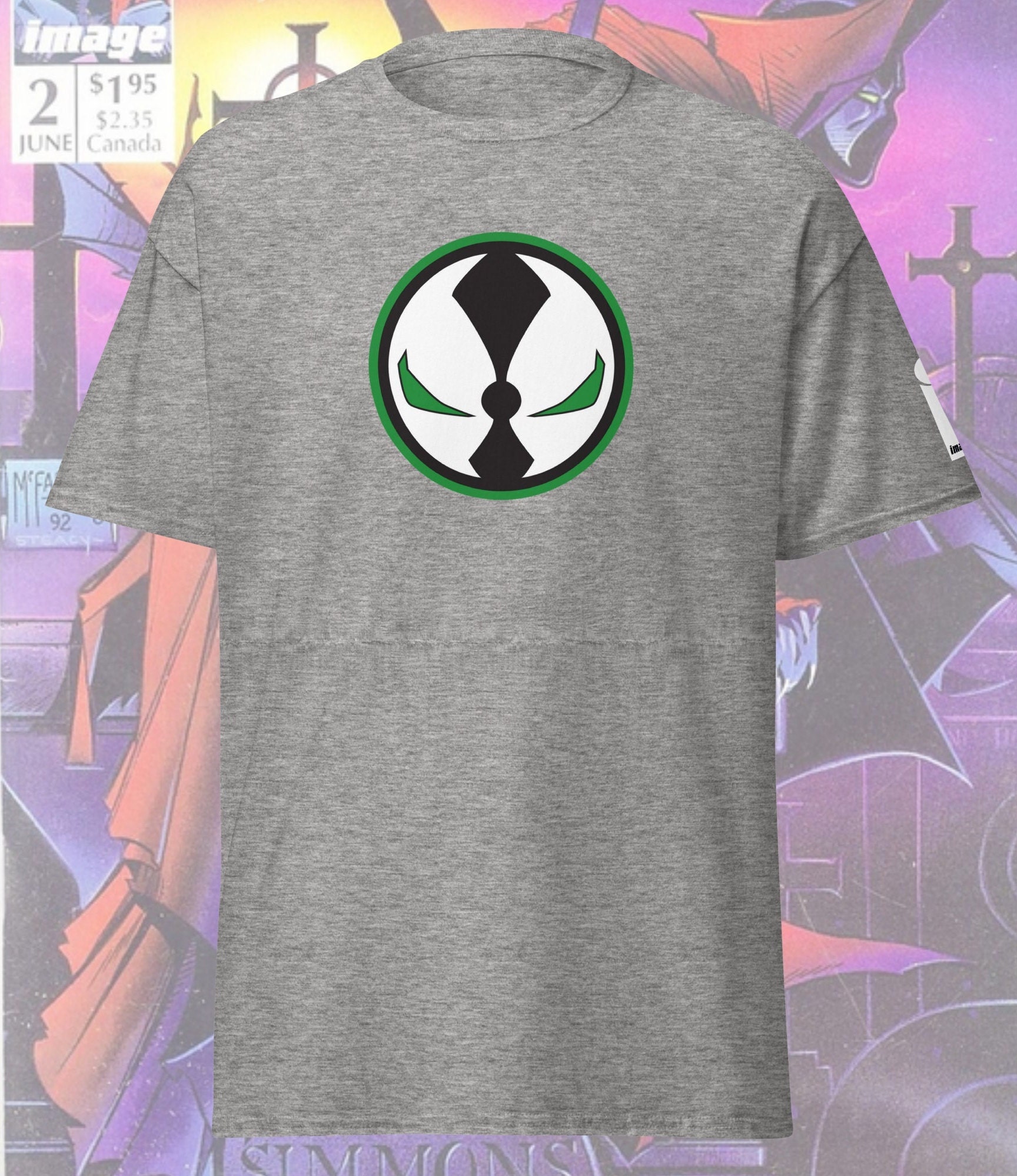 Spawn Logo T-shirt front and Left Sleeve Print - Etsy