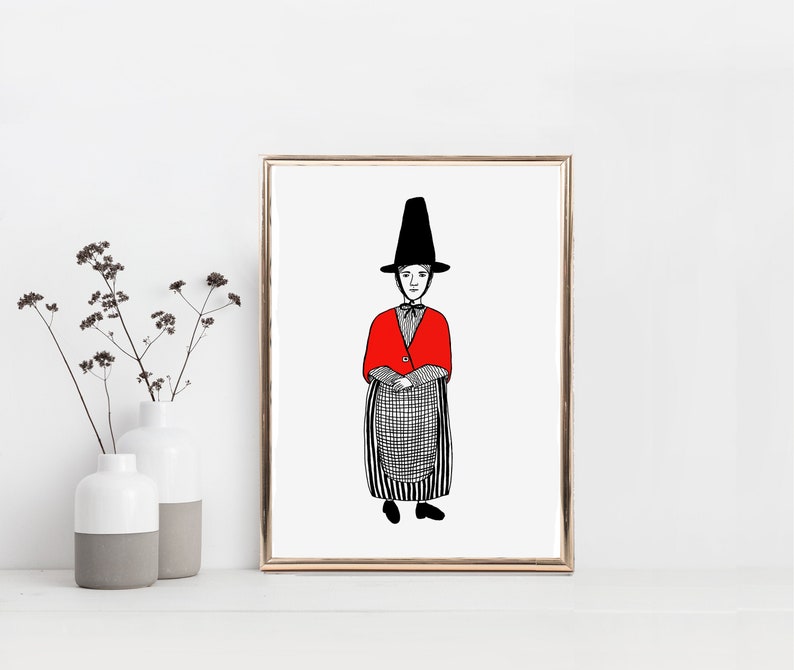 Welsh Lady Print Welsh Gift Traditional Welsh Costume Wales - Etsy UK
